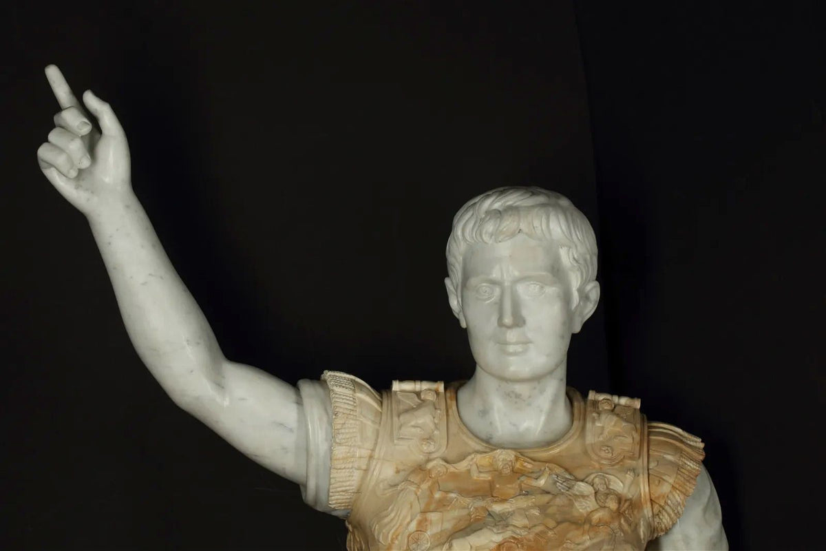 19th Century Marble Sculpture of Augustus of Prima Porta by Andrea Nav ...
