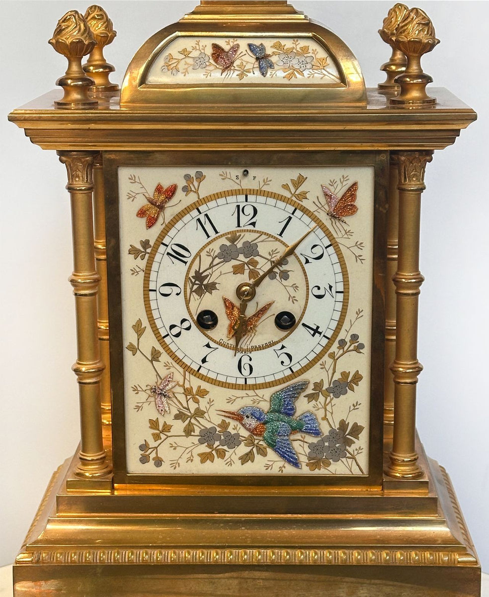 Late 19th Century "Japonisme" Gilt Metal Mantel Clock by Curtis & Hors ...