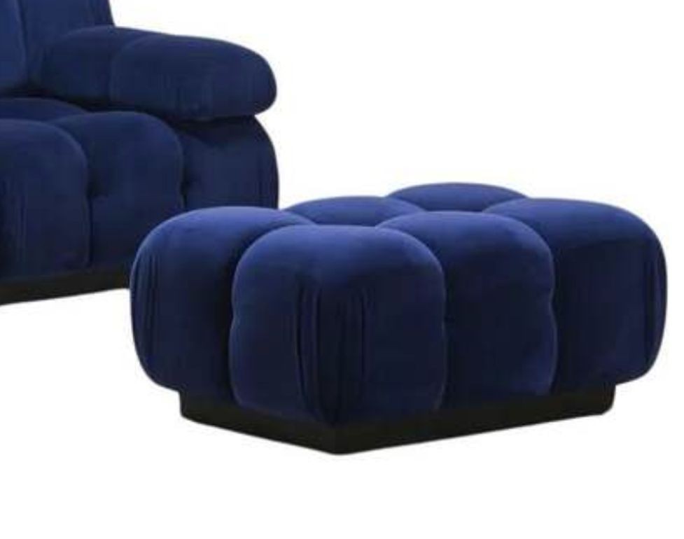 Contemporary OAM Modular Deep Cobalt Blue Sofa & Ottoman Set – PEGASO ...